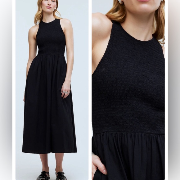 Madewell | Dresses | Madewell The Plus Melody Smocked Poplin Midi Dress ...
